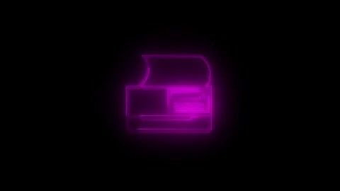 Neon glowing pink printer animation in b... | Stock Video | Pond5