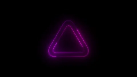 Neon glowing pink warning sign icon anim... | Stock Video | Pond5