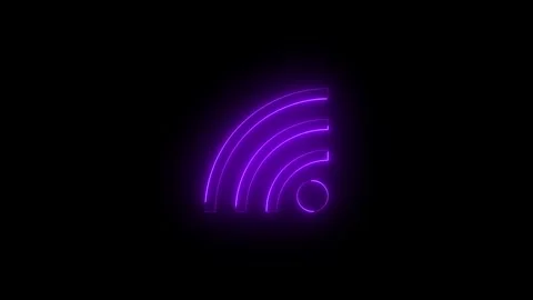 Neon glowing purple color wifi signal ic... | Stock Video | Pond5