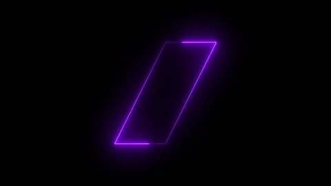 Neon glowing purple slash icon animation... | Stock Video | Pond5