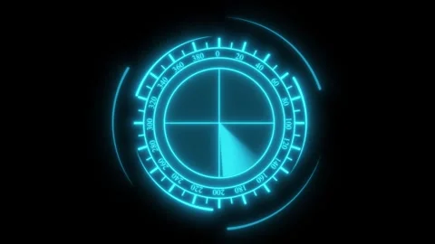 Neon glowing radar icon animated on a bl... | Stock Video | Pond5
