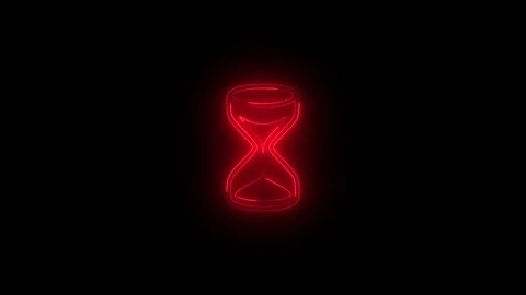 Neon glowing red hourglass icon animatio... | Stock Video | Pond5