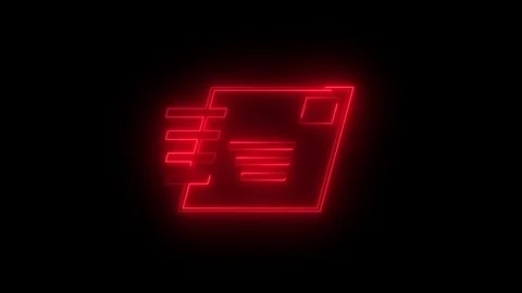 Neon glowing red mail icon animation in ... | Stock Video | Pond5
