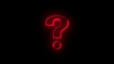 Neon glowing red question mark icon anim... | Stock Video | Pond5