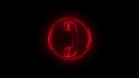 Neon glowing red telephone sign animatio... | Stock Video | Pond5