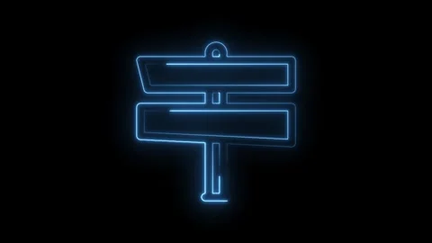 Neon glowing sign post animation on blac... | Stock Video | Pond5