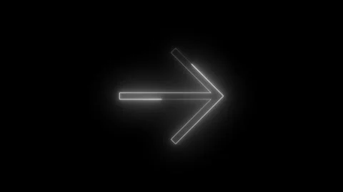 Neon glowing white color forward arrow i... | Stock Video | Pond5