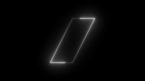 Neon glowing white slash icon animation ... | Stock Video | Pond5