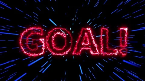 Neon GOAL! sign in electric red on blue ... | Stock Video | Pond5