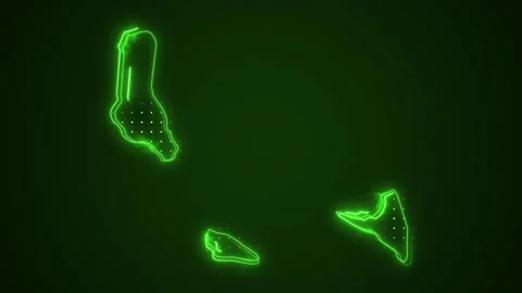 Neon Green Comoros Map Borders Outline L... | Stock Video | Pond5