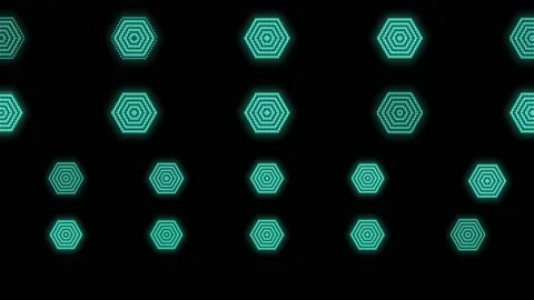 Neon green hexagons pattern in night | Stock Video | Pond5