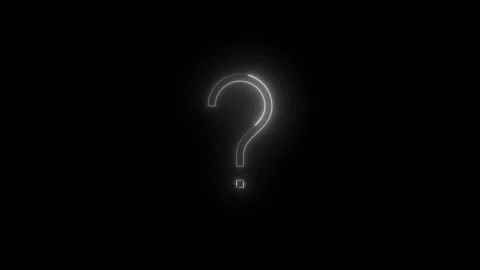 Neon help question mark icon white glowi... | Stock Video | Pond5