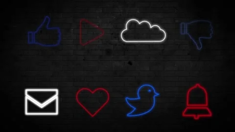 Neon Icons ~ After Effects Project ~ AE #146011664 | Pond5