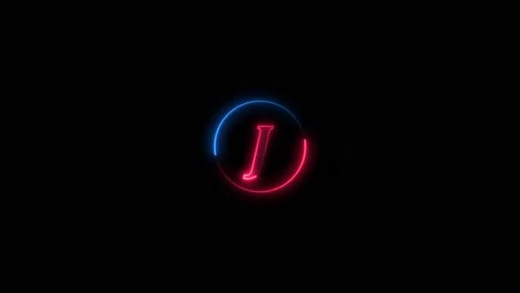 Neon J letter intro animated black backg... | Stock Video | Pond5