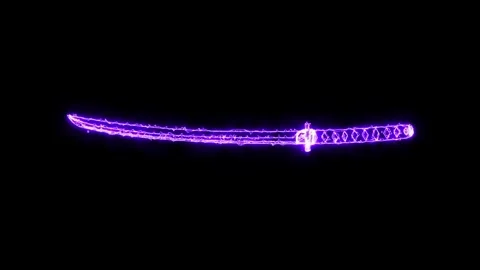 Neon Katana Sword Beautiful Samurai's Bl... | Stock Video | Pond5