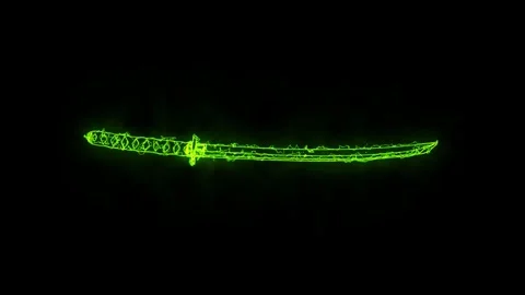 Neon Katana Sword Beautiful Samurai's Bl... | Stock Video | Pond5