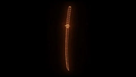 Neon Katana Sword Beautiful Samurai's Bl... | Stock Video | Pond5