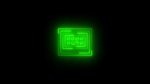 Neon keyboard undock icon glowing black ... | Stock Video | Pond5