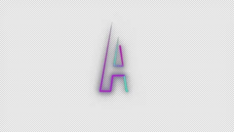 Neon letter A with alpha channel, neon a... | Stock Video | Pond5