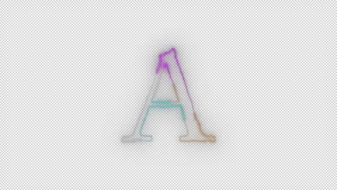 Neon letter A with alpha channel, neon a... | Stock Video | Pond5