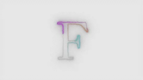 Neon letter F with alpha channel, neon a... | Stock Video | Pond5