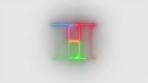 Neon letter H with alpha channel, neon a... | Stock Video | Pond5