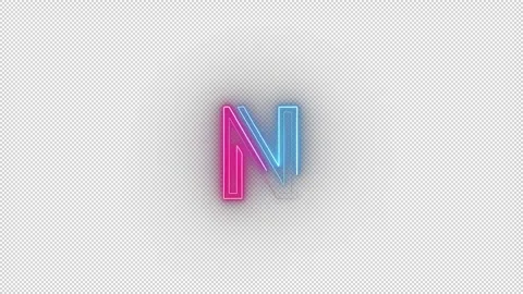 Neon letter N with alpha channel, neon a... | Stock Video | Pond5
