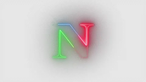 Neon letter N with alpha channel, neon a... | Stock Video | Pond5