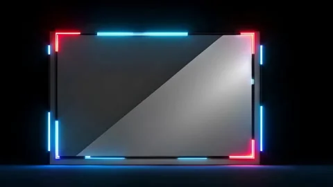 Neon light frame blinking and glowing on... | Stock Video | Pond5