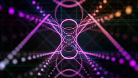 Neon light lines animation on dark backg... | Stock Video | Pond5