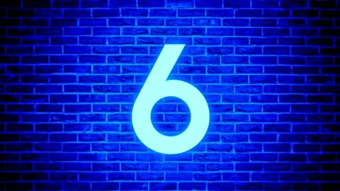 Neon light number 6 six animation motion... | Stock Video | Pond5