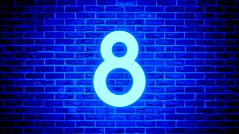 Neon light number 8 eight animation moti... | Stock Video | Pond5