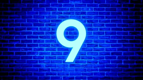 Neon light number 9 nine animation motio... | Stock Video | Pond5