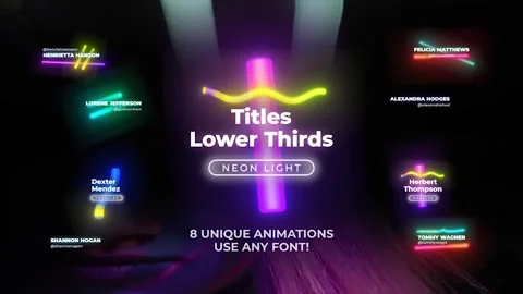 Neon Light Titles Lower Thirds 1 ~ After Effects #130705743