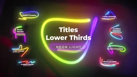 Neon Light Titles Lower Thirds 3 ~ After Effects #130705797
