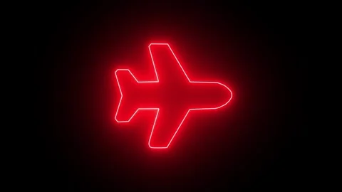 Neon Lights Airplane Animation. Glowing ... | Stock Video | Pond5