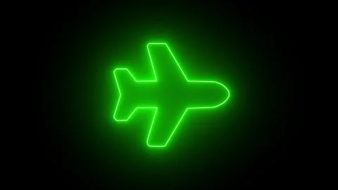 Neon Lights Airplane Animation. Glowing ... | Stock Video | Pond5