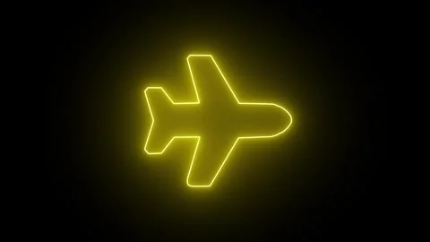 Neon Lights Airplane Animation. Glowing ... | Stock Video | Pond5