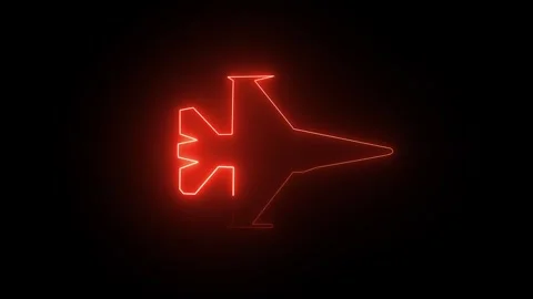 Neon Lights Airplane Animation. Glowing ... | Stock Video | Pond5