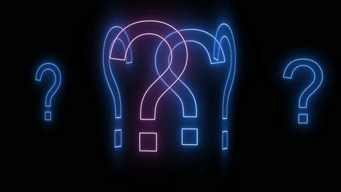 neon lights animation of question mark g... | Stock Video | Pond5