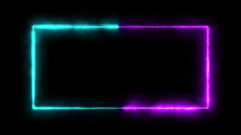 Neon lights on rectangular loop animatio... | Stock Video | Pond5