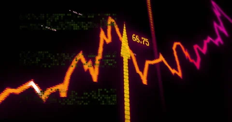 Neon line graph being animated over flat... | Stock Video | Pond5