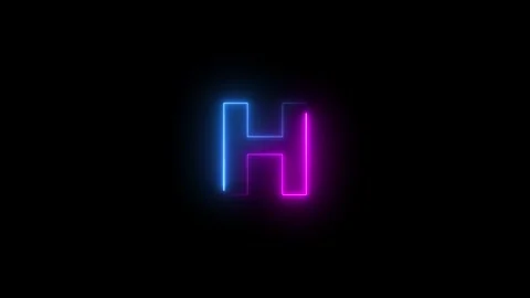 Neon line H letter animation on dark bac... | Stock Video | Pond5