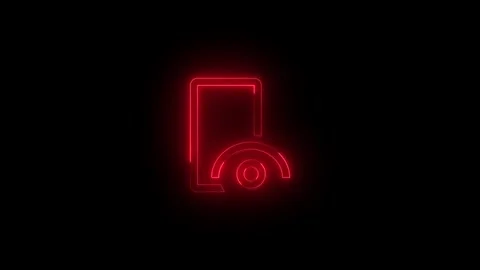 Neon lock screen glance icon glowing bla... | Stock Video | Pond5