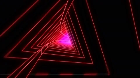 Neon low poly grid triangle tunnel anima... | Stock Video | Pond5