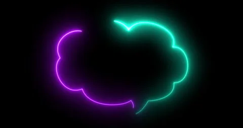 Neon message cloud shape text box animat... | Stock Video | Pond5