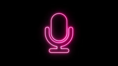 Neon microphone Voice record icon animat... | Stock Video | Pond5