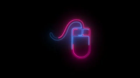 Neon mouse icon blue pink color animatio... | Stock Video | Pond5