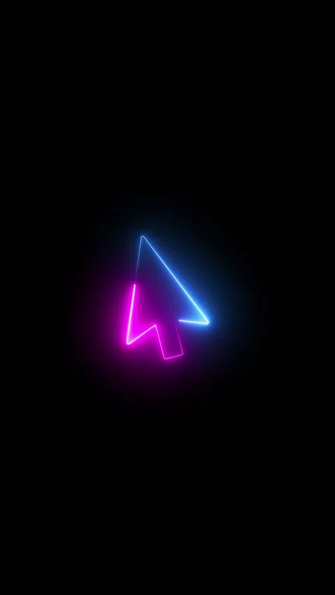 neon mouse pointer icon on black backgro... | Stock Video | Pond5