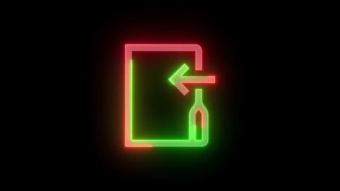 Neon move to folder icon green red color... | Stock Video | Pond5